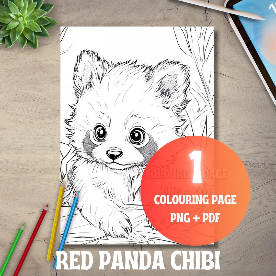 Red Panda Chibi: Super Cute Red Panda Chibi Kawaii Coloring Page for ...