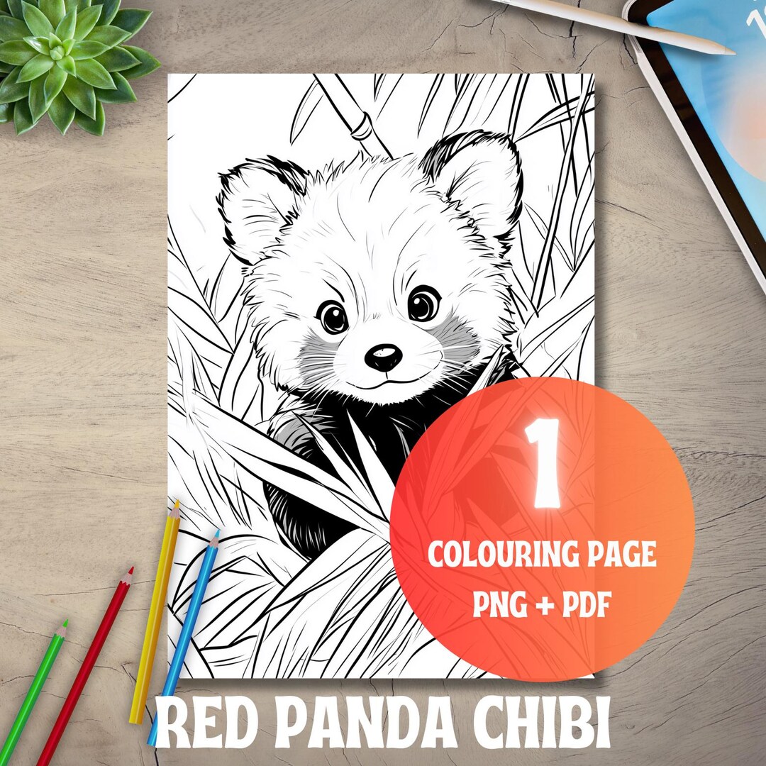 Red Panda Chibi 2: Super Cute Red Panda Chibi Kawaii Coloring Page for ...