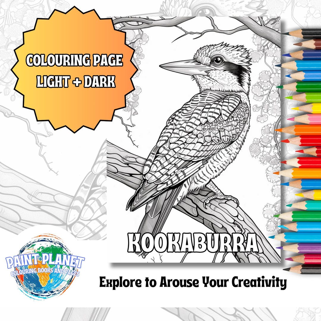 Animal Motifs – Creative Variety – Kookaburra Coloring Page | Detailed ...