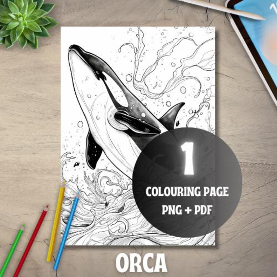 Orca: Exciting Killer Whale Coloring Page to Relax for Children and ...