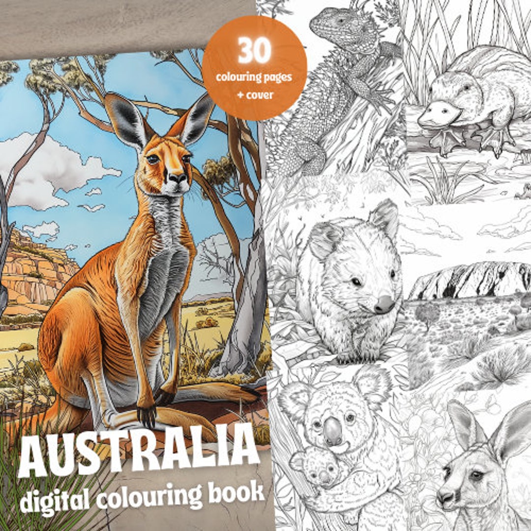 Australia Coloring Book for Children and Adults, Australia Outback ...