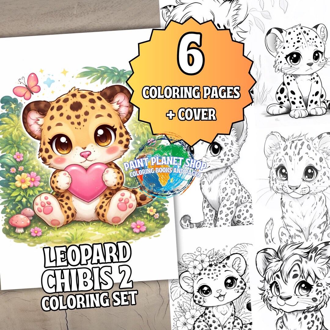 Kawaii & Chibi Wildlife – Leopard Coloring Book Part 2 for Kids | Cute ...