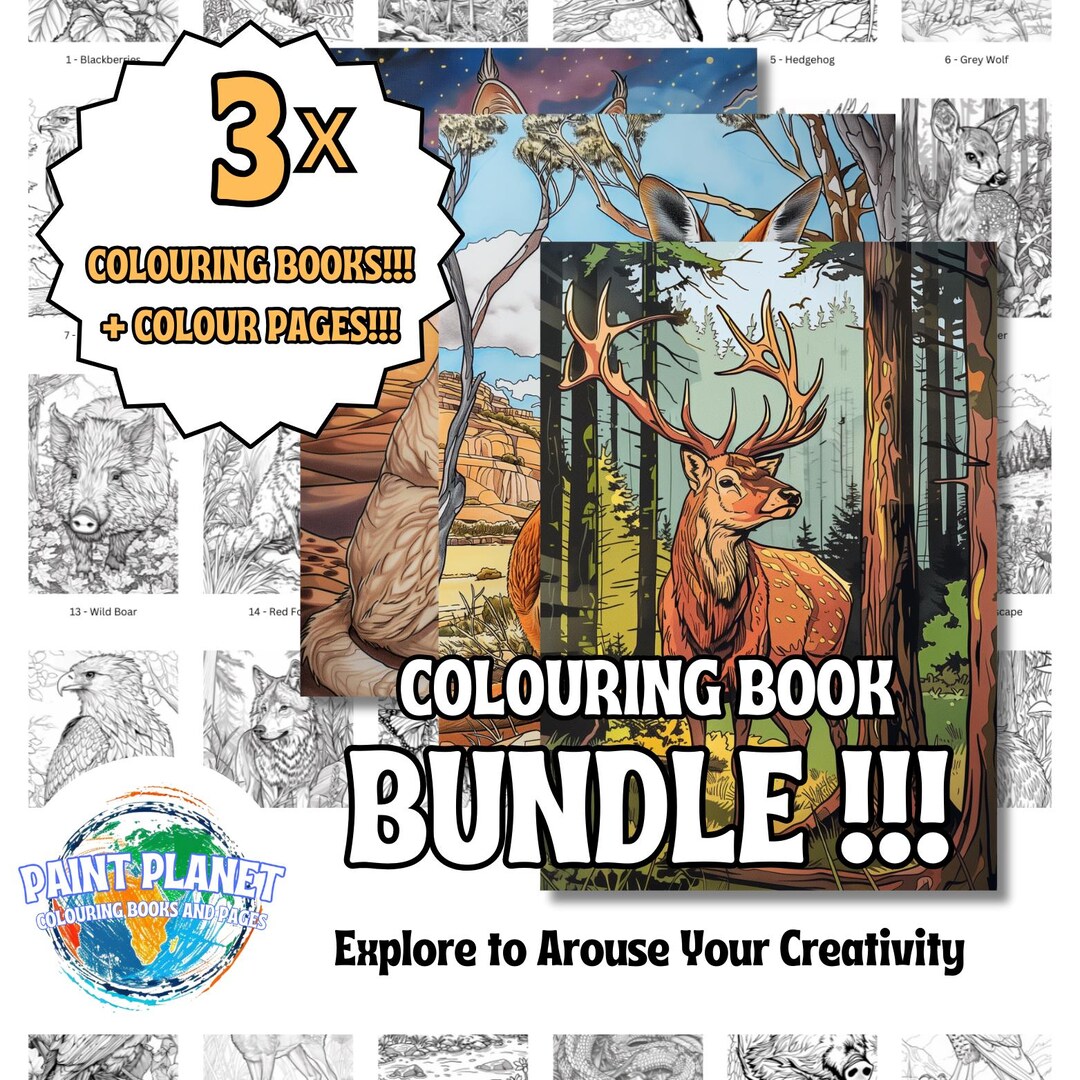 Colouring Book Bundle 2: Into the Forest, Australia, Egypt, Set Aus 3 ...