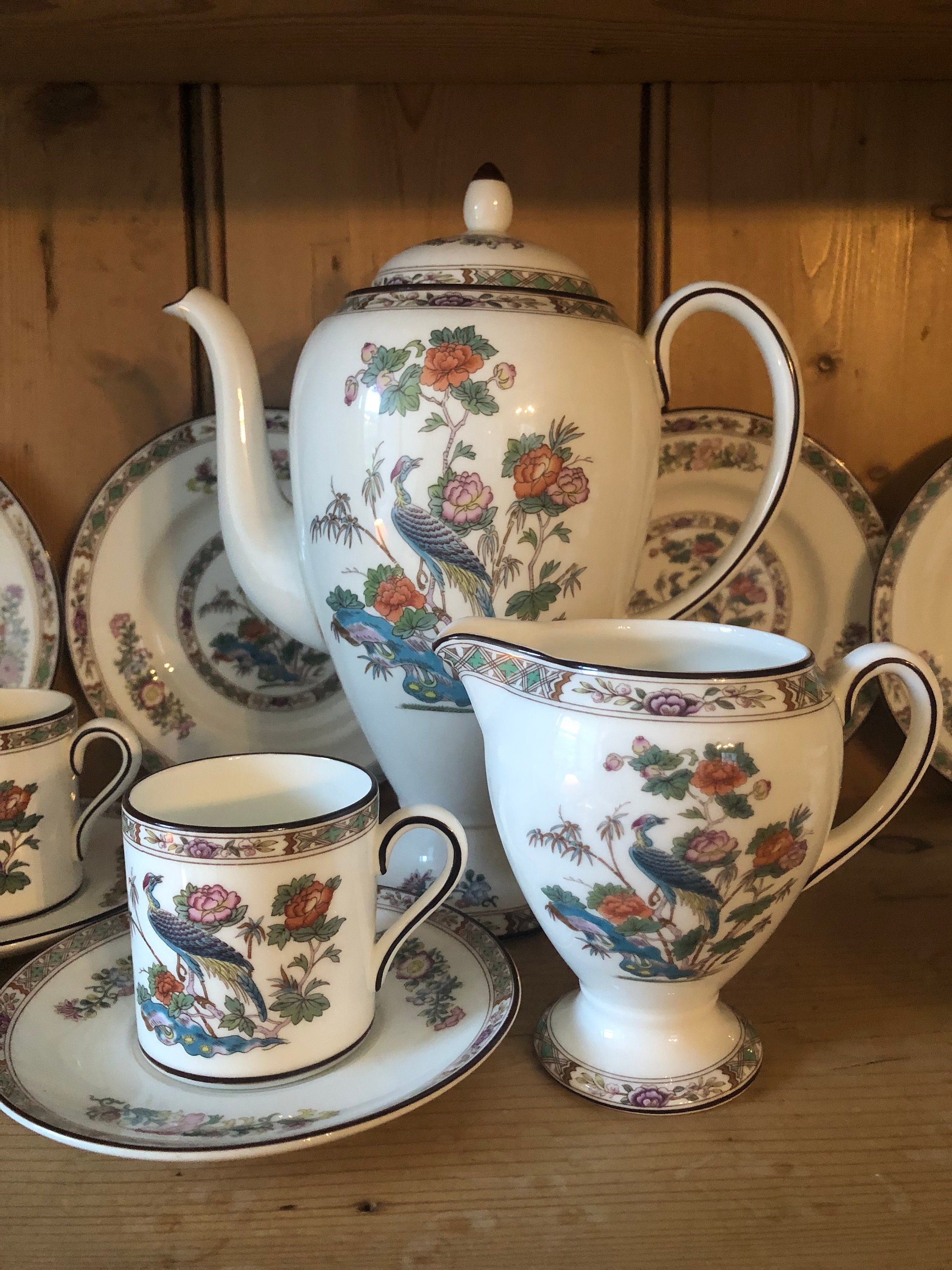Wedgewood Kutani Crane Dinner Service and Coffee Set - Etsy UK