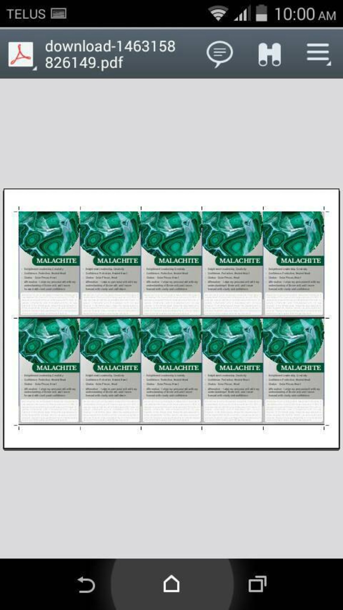 Malachite Crystal Meaning Cards Crystal Information Cards Instant ...