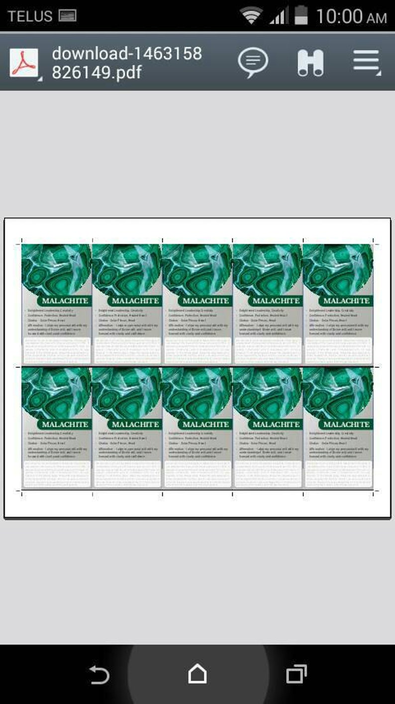 Malachite Crystal Meaning Cards Crystal Information Cards Instant ...