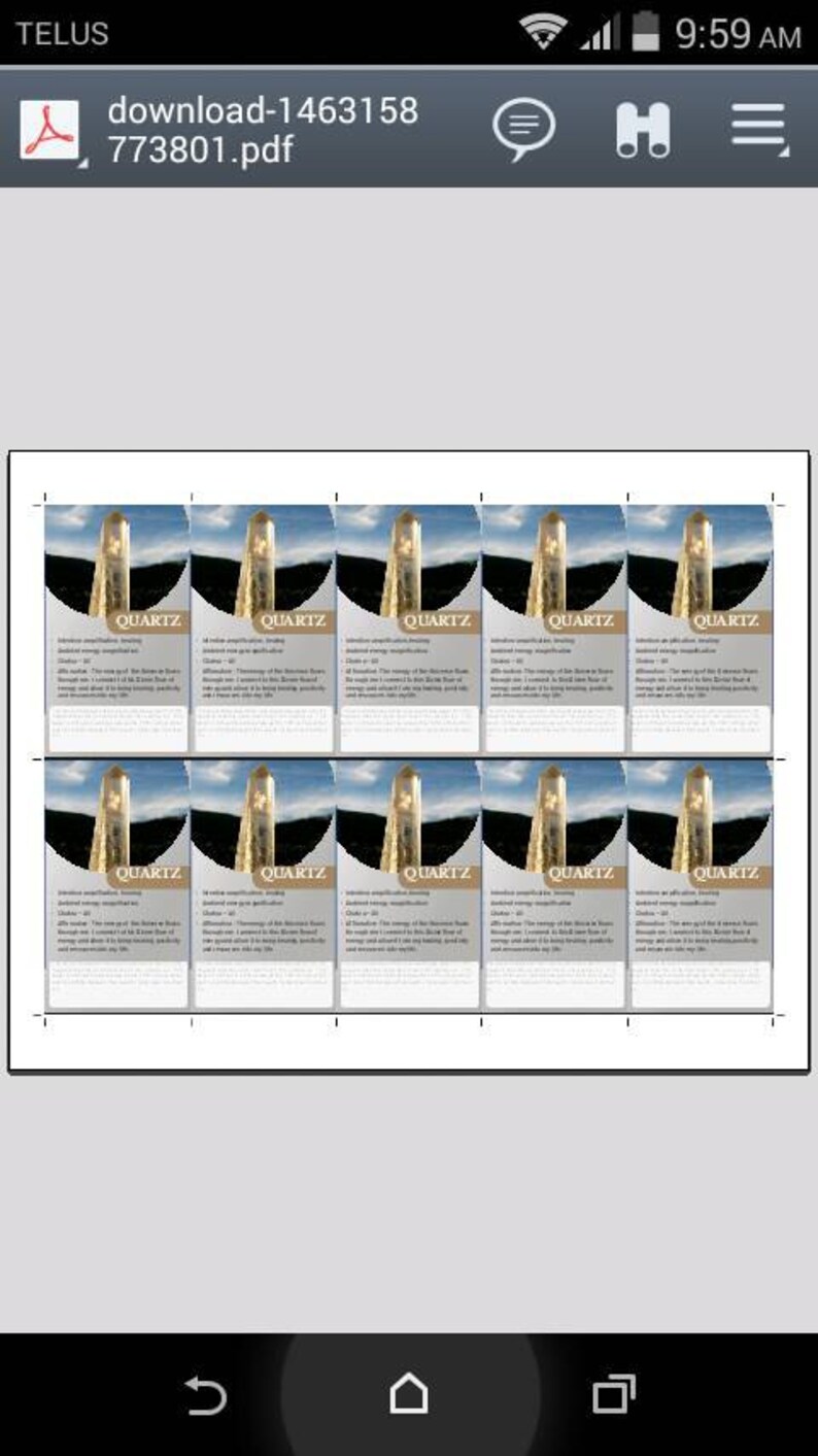 Quartz Crystal Meaning Cards Crystal Information Cards Instant | Etsy