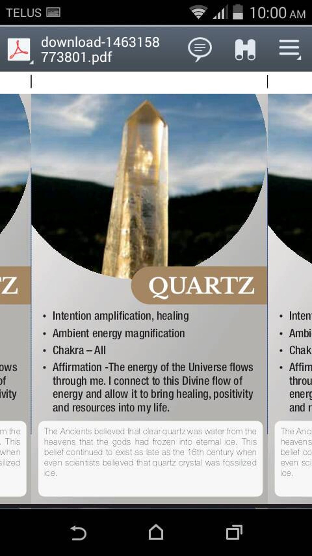 Quartz Crystal Meaning Cards Crystal Information Cards Instant Download ...