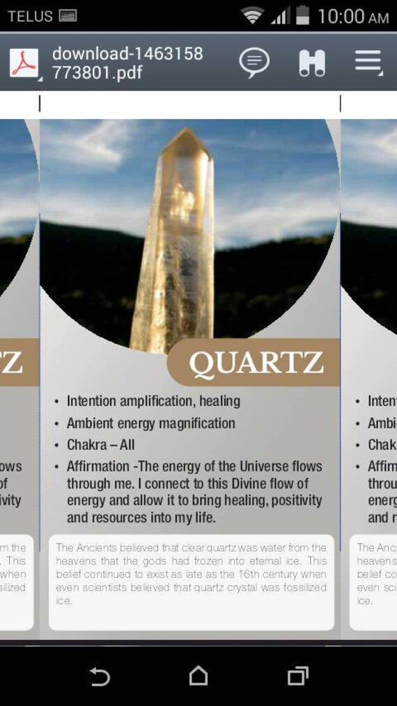 Quartz Crystal Meaning Cards Crystal Information Cards Instant | Etsy