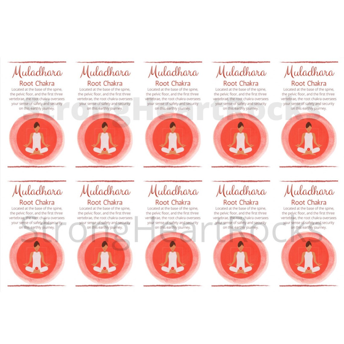 Root Chakra Meaning Cards, Chakra Information Cards, Chakra Meaning ...