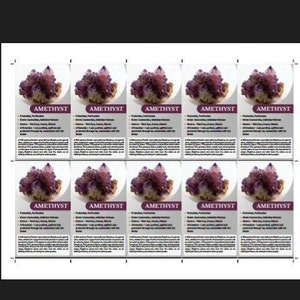 Amethyst Crystal Meaning Cards, Crystal Information Cards Instant ...