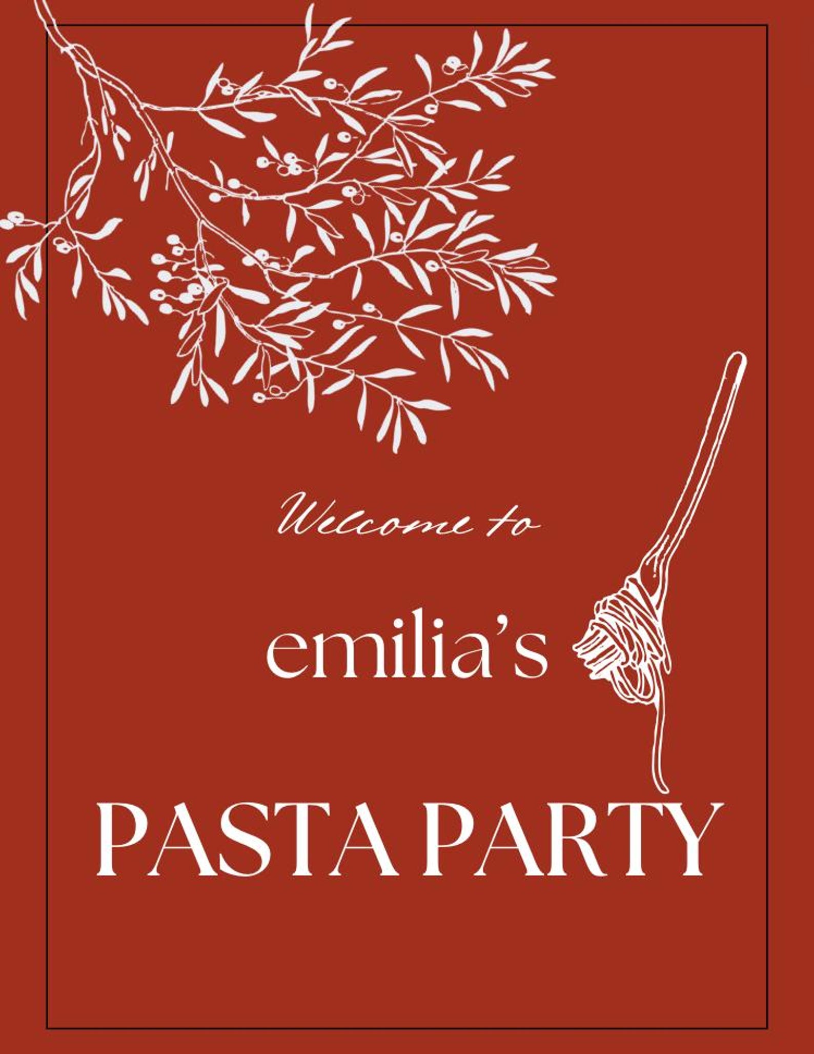 Pasta Party Signage - Etsy