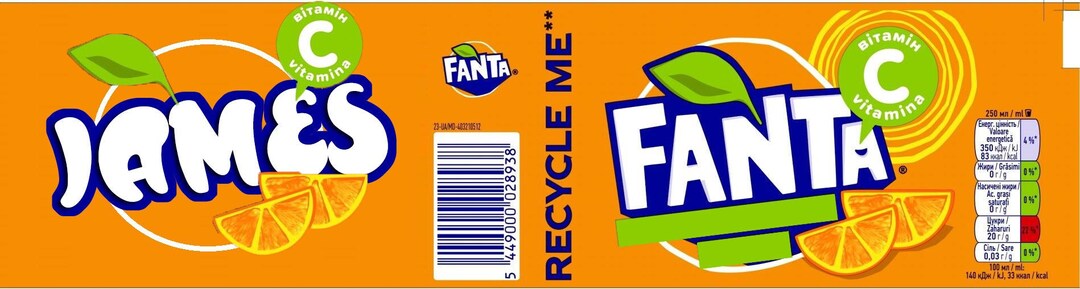 Personalised Fanta Orange Labels Sticker Any Name Any Occasion Novelty ...