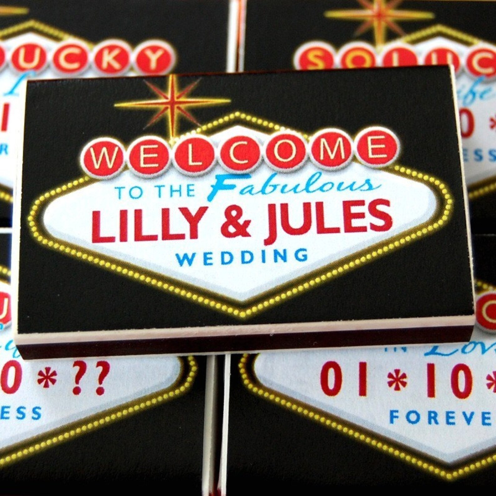 Wedding Personalized Matchbox Party Favors Push Your Luck With Vegas ...
