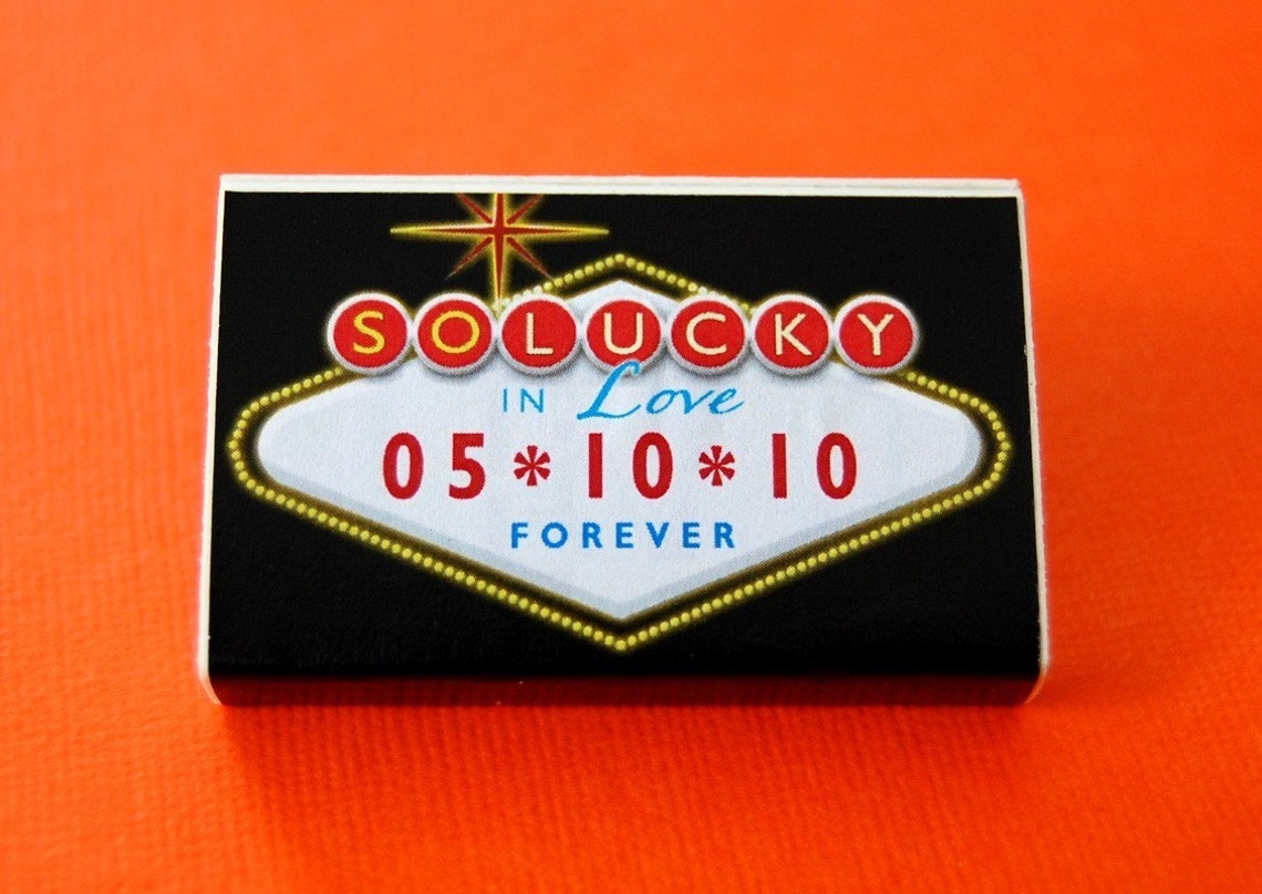 Wedding Personalized Matchbox Party Favors Push Your Luck With Vegas ...