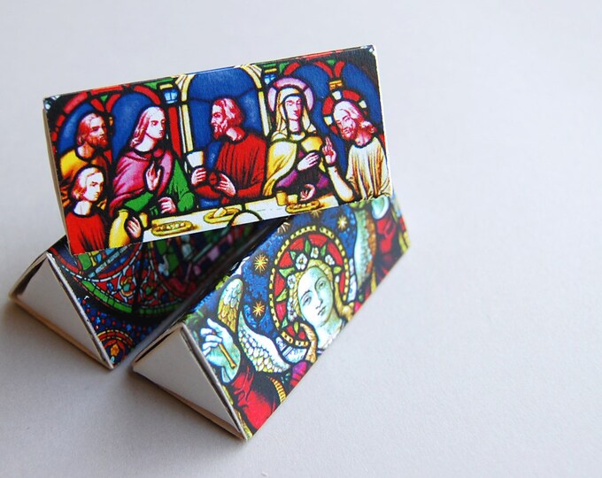 Elegant Triangle Matchbox Gift Set -- British D-lites -- Stained Glass ...