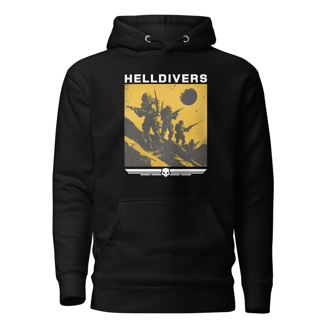 Helldivers Hoodie Vintage Fan Art, Helldivers 2 Merch, Helldivers 2 Shirt, Gaming Hoodie, Gamer ...