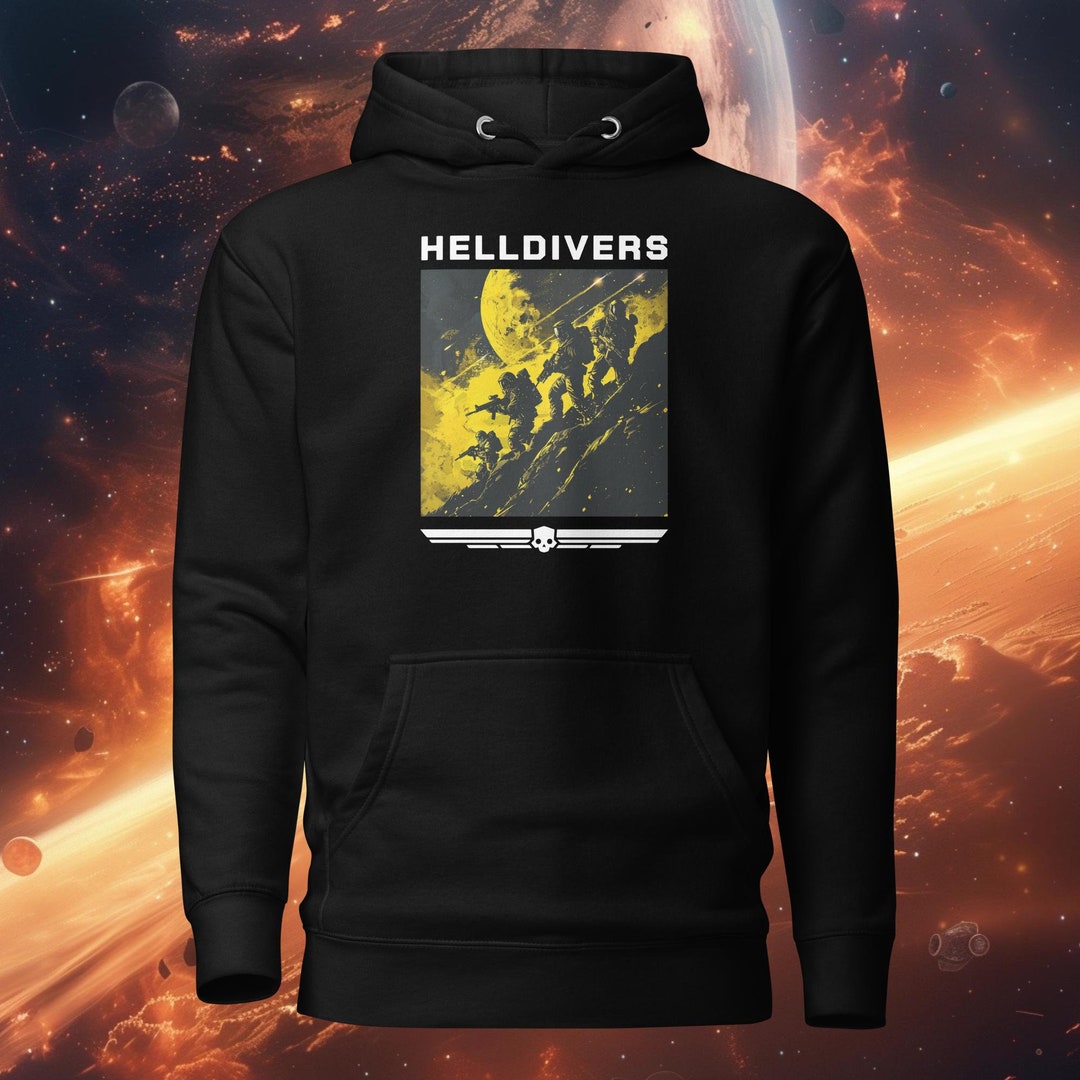 Helldivers Hoodie Vintage Fan Art, Helldivers 2 Merch, Helldivers 2 Shirt, Gaming Hoodie, Gamer ...