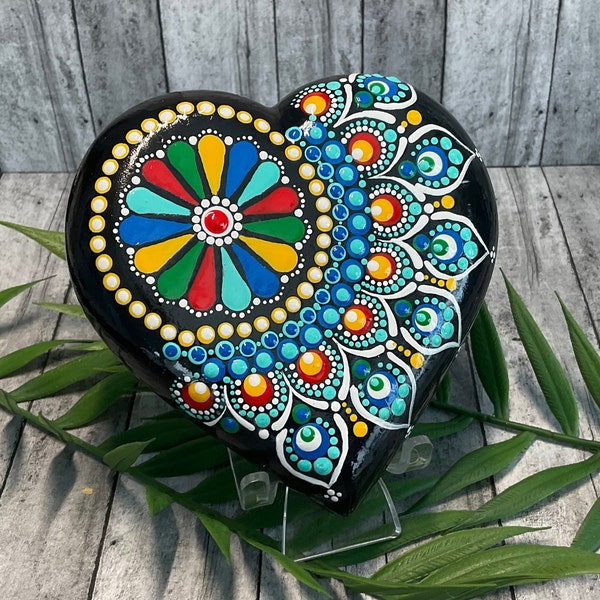 Painted Heart Rock - Etsy
