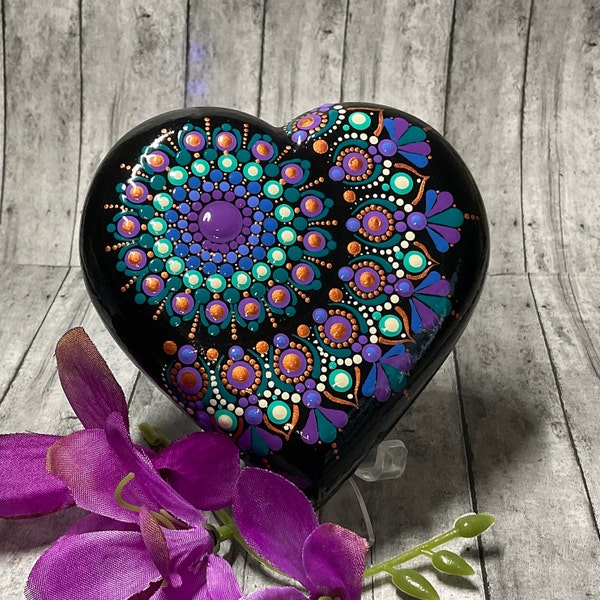 Painted Heart Rock - Etsy