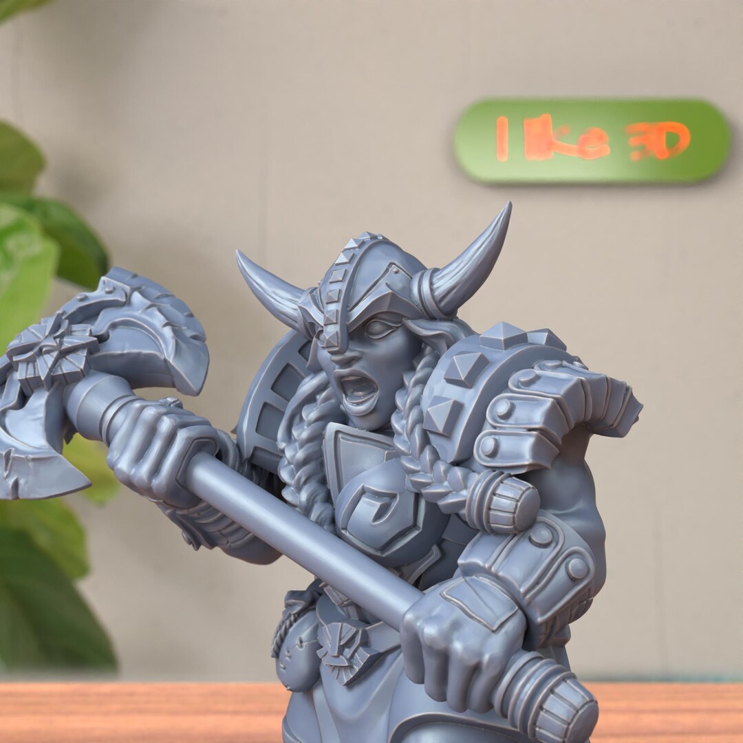 Female Dwarf With Battle Axe - Dwarven Defenders Miniature, Dnd ...