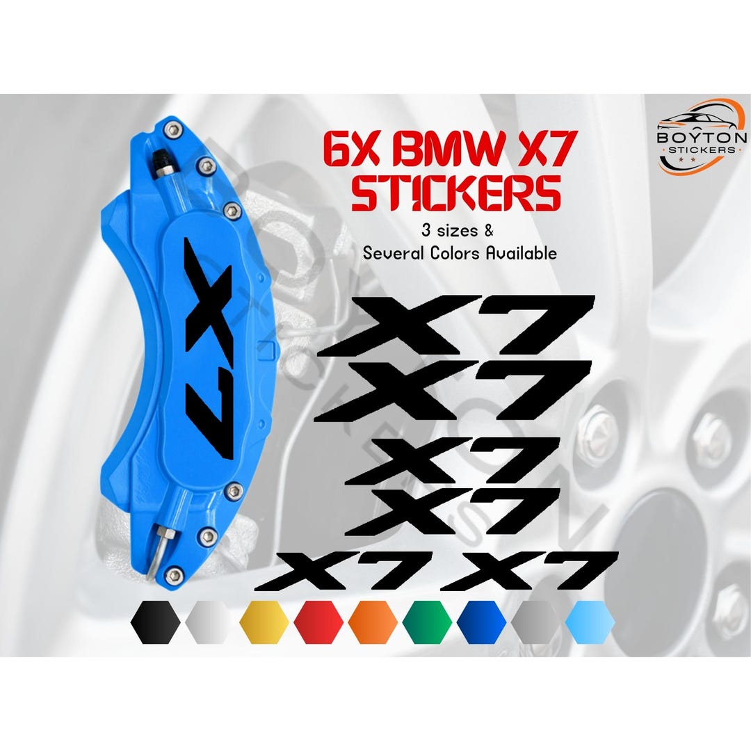 6pcs BMW X7 Brake Caliper Stickers, Car Brake Caliper Decals, High ...