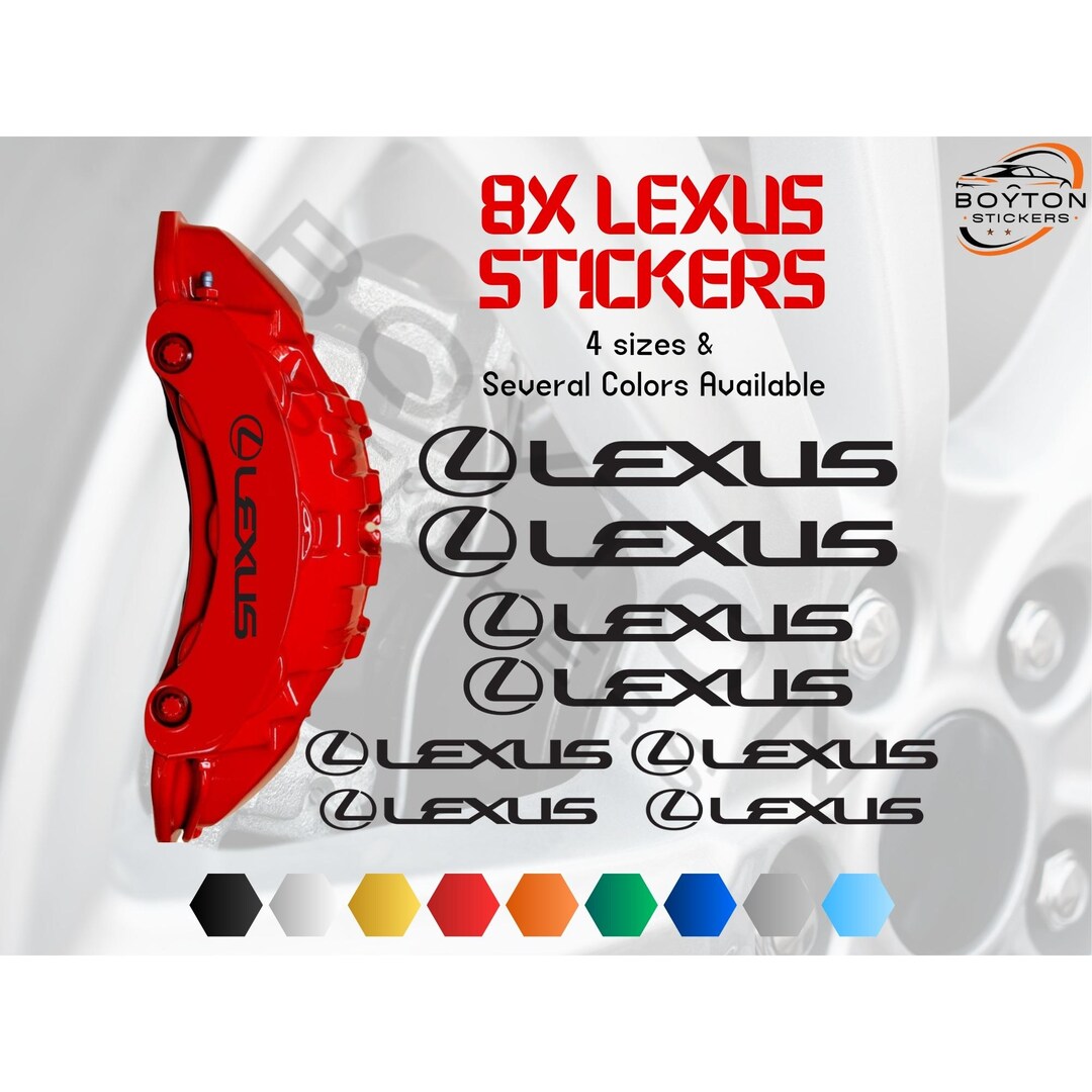 8pcs Lexus Brake Caliper Stickers, Car Brake Caliper Decals, High ...