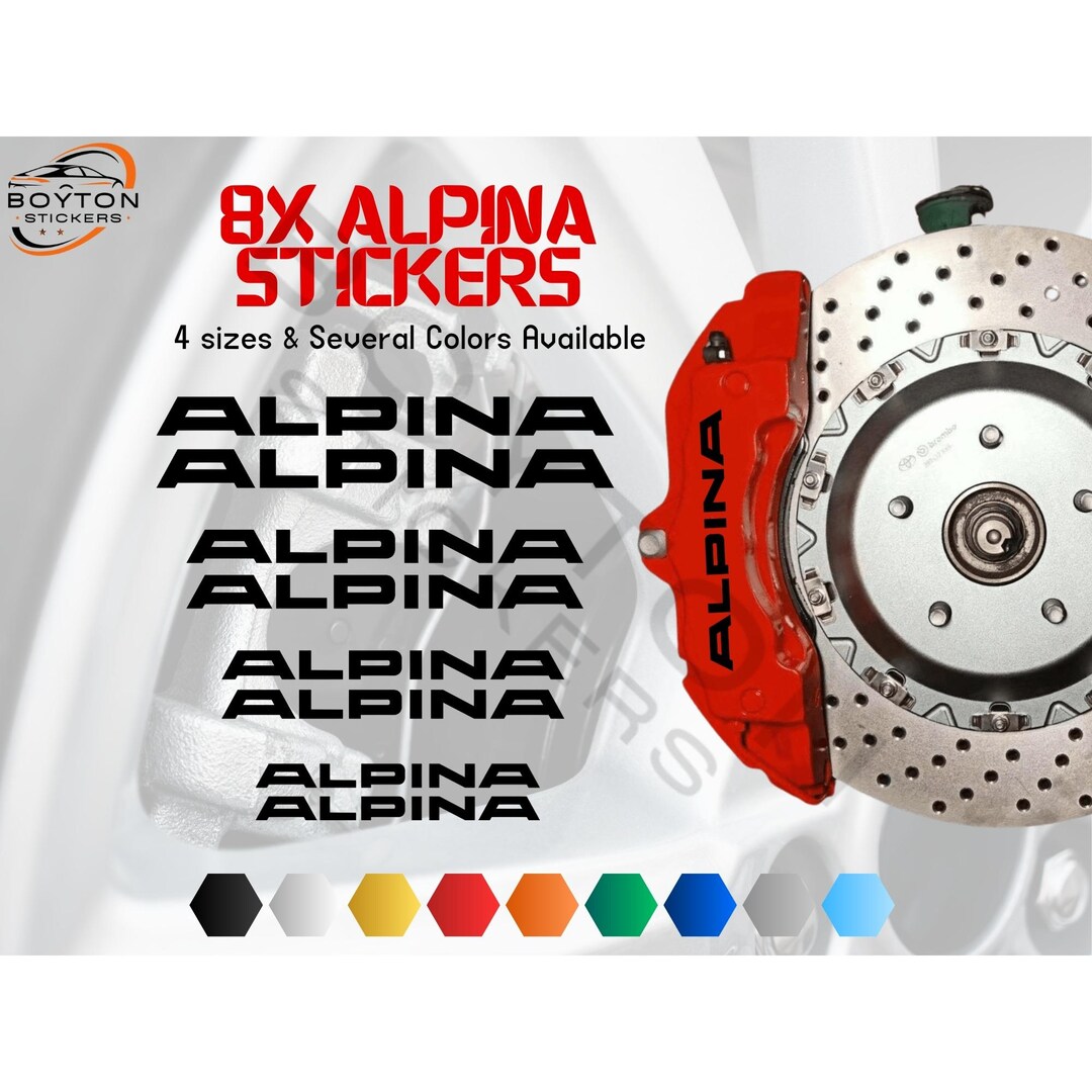 8pcs Alpina Brake Caliper Stickers, Car Brake Caliper Decals, High ...
