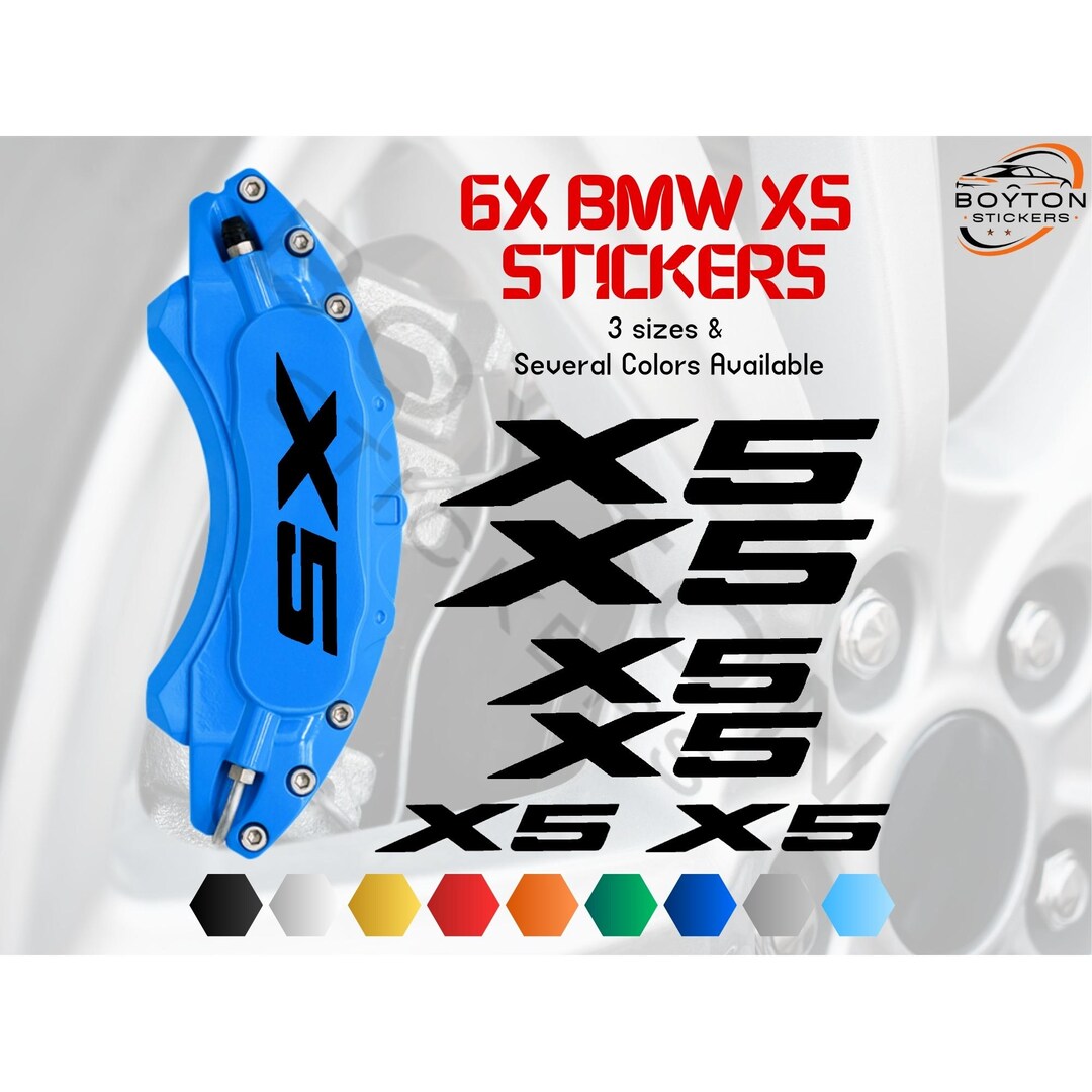 6pcs BMW X5 Brake Caliper Stickers, Car Brake Caliper Decals, High ...