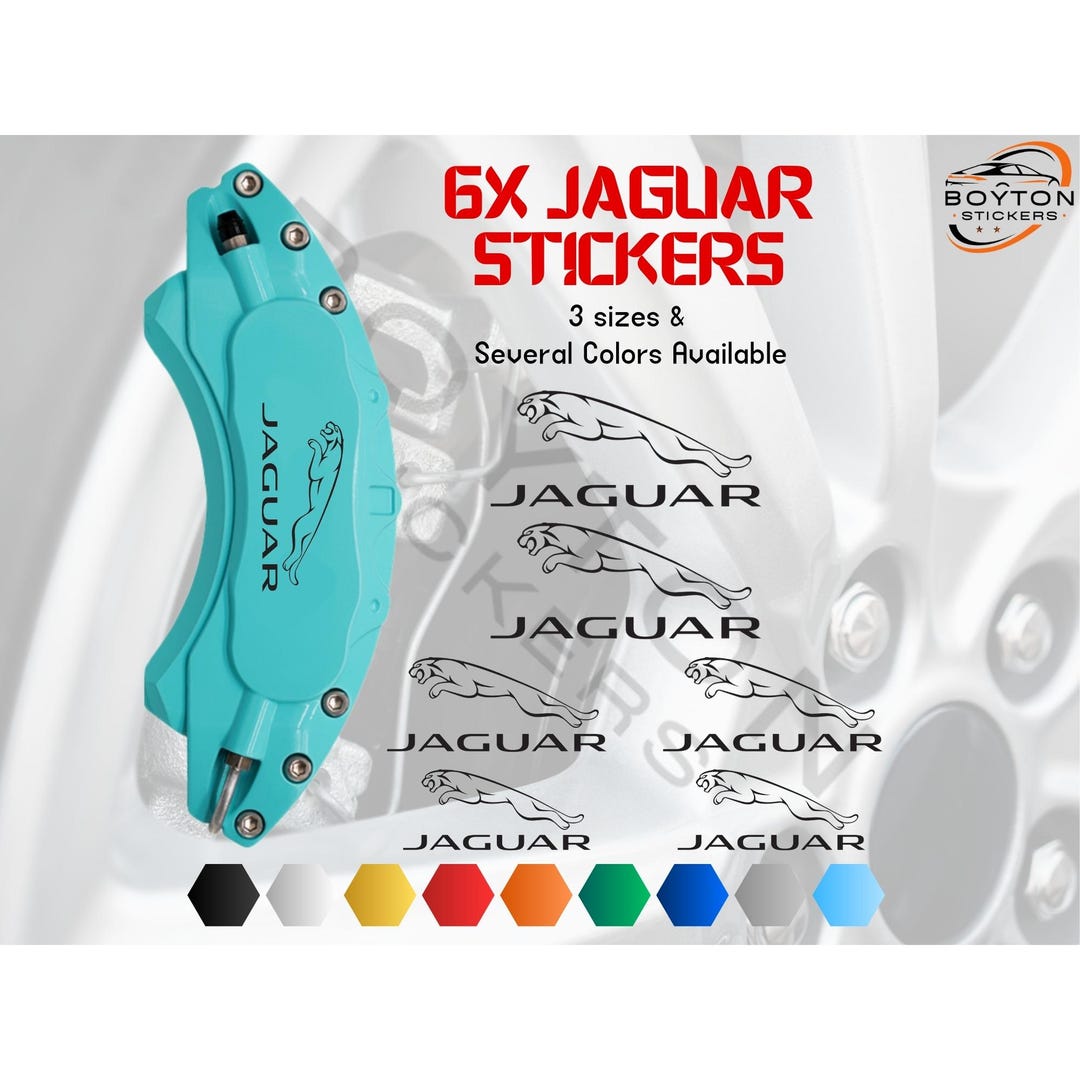 6pcs Jaguar Brake Caliper Stickers, Car Brake Caliper Decals, High Temperature Decal Sticker ...