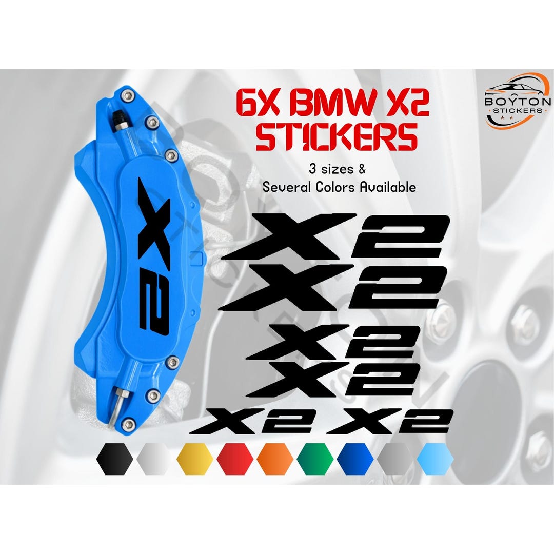 6pcs BMW X2 Brake Caliper Stickers, Car Brake Caliper Decals, High ...