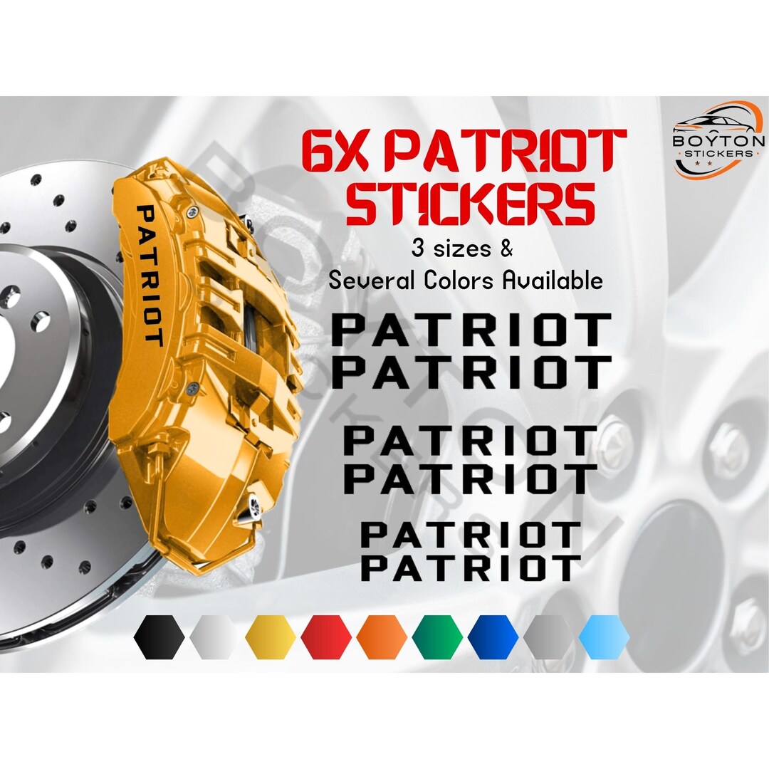 6pcs Patriot Brake Caliper Stickers, Car Brake Caliper Decals, High ...