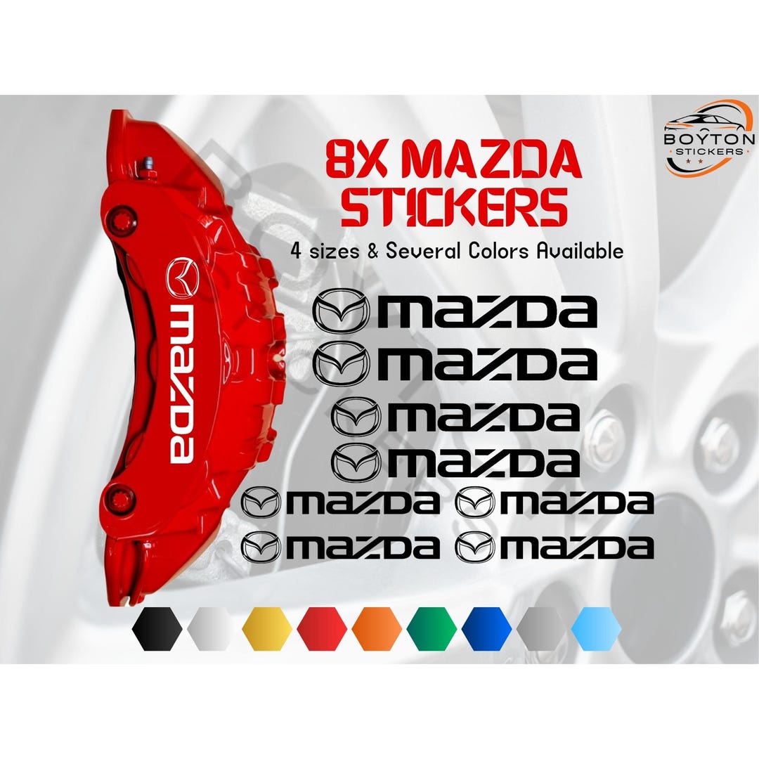 8pcs Mazda Brake Caliper Stickers, Car Brake Caliper Decals, High ...