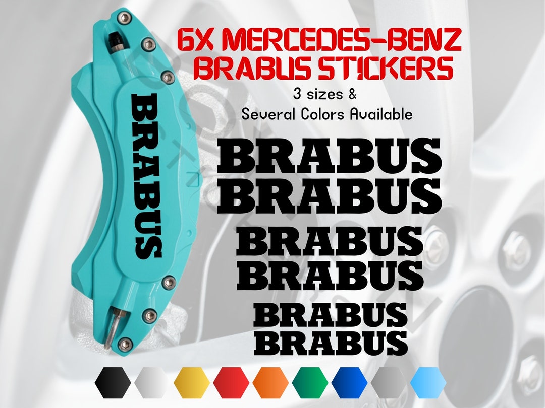 6pcs Brabus Brake Caliper Stickers, Car Brake Caliper Decals, High ...