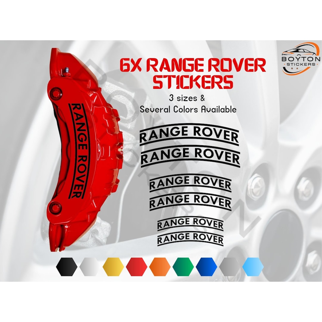 6pcs Range Rover Brake Caliper Stickers, Car Brake Caliper Decals, High Temperature Decal ...