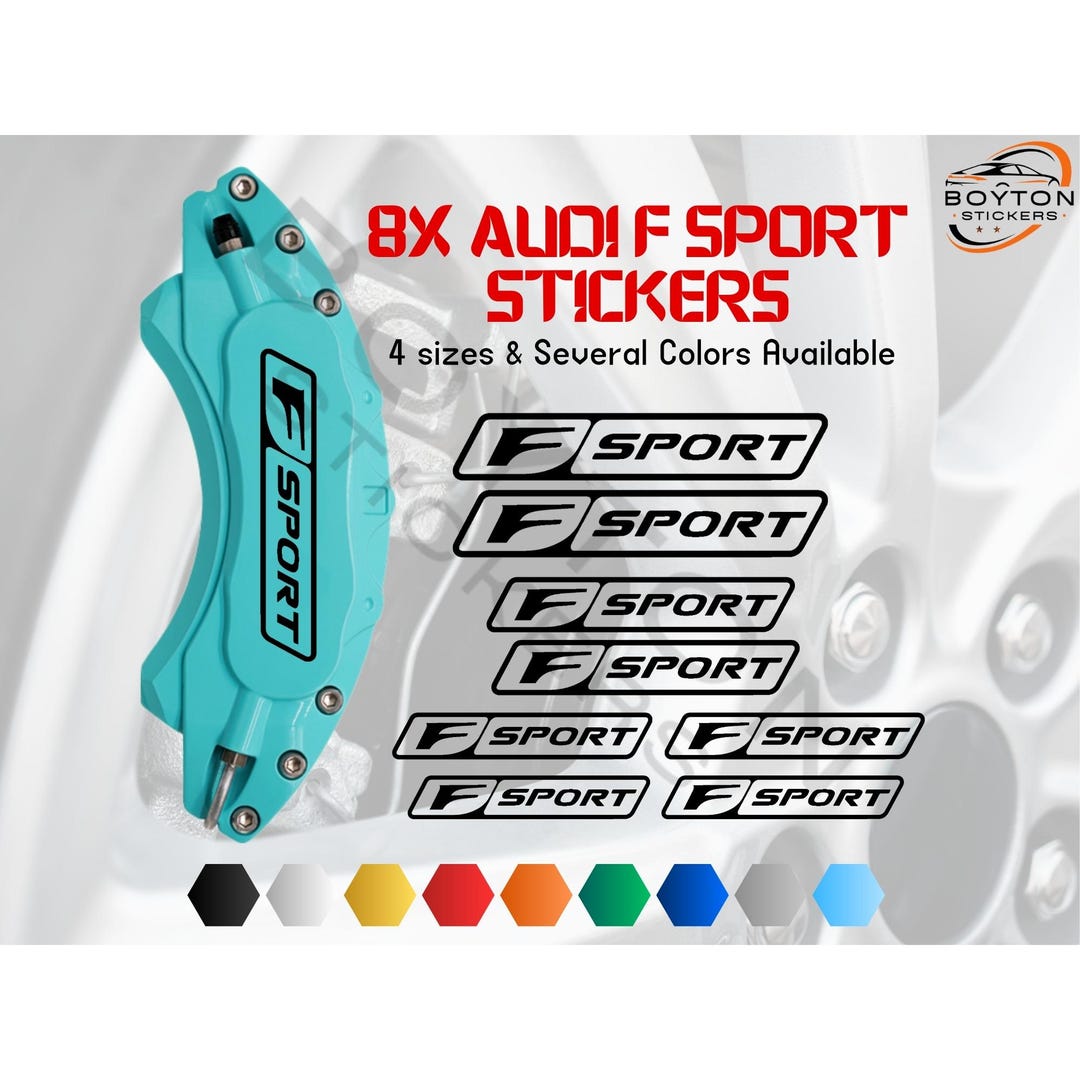 8pcs Audi F Sport Brake Caliper Stickers, Car Brake Caliper Decals ...