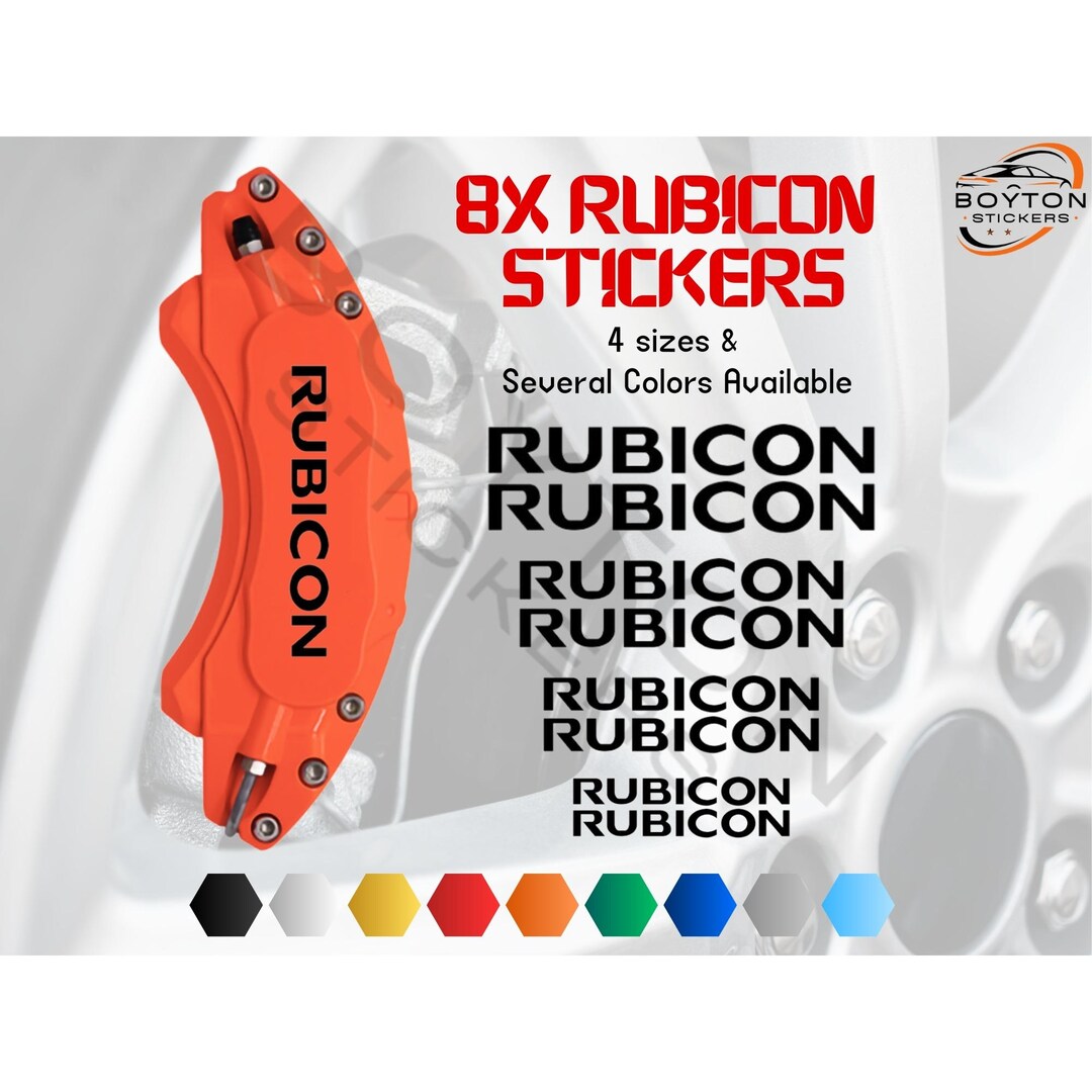 8pcs Rubicon Brake Caliper Stickers, Car Brake Caliper Decals, High ...