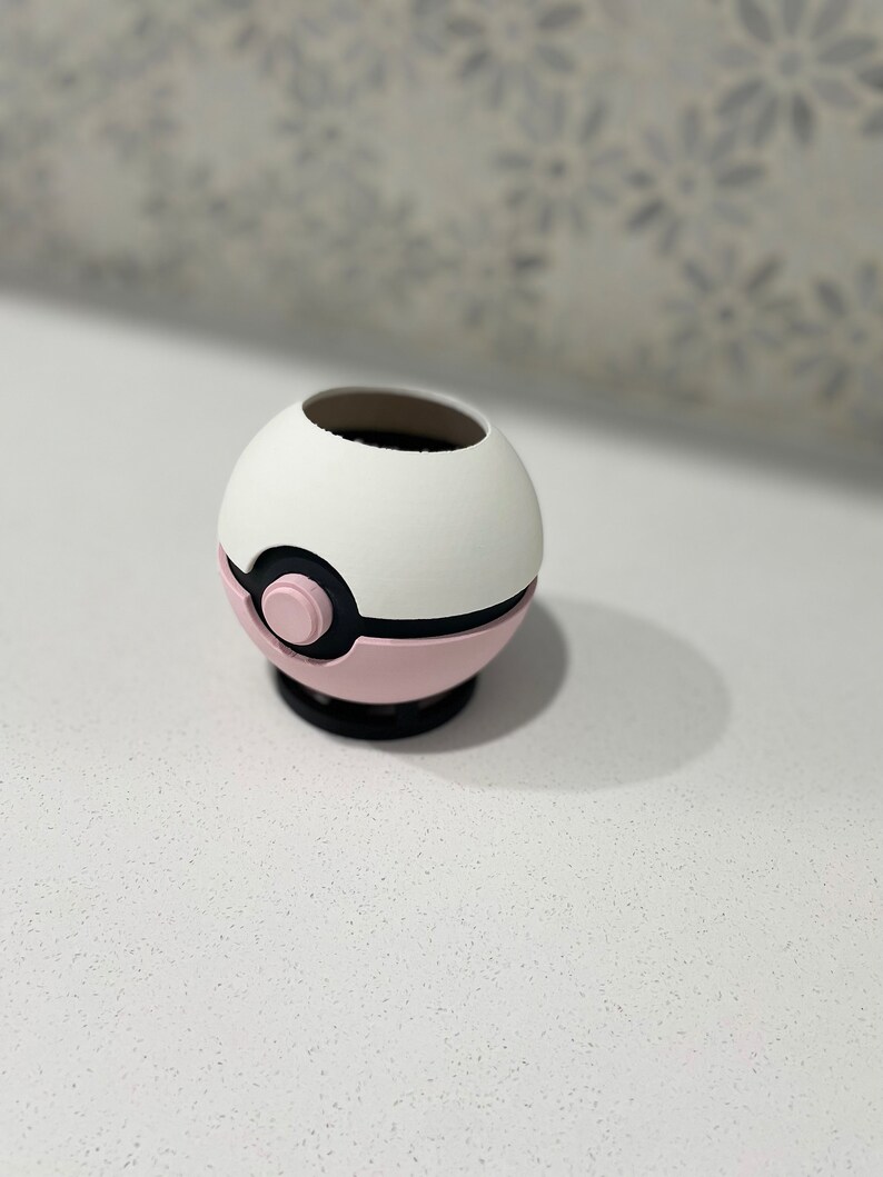 3D Printed Pink White and Black Poke Ball Pen Holder,crochet Hook ...