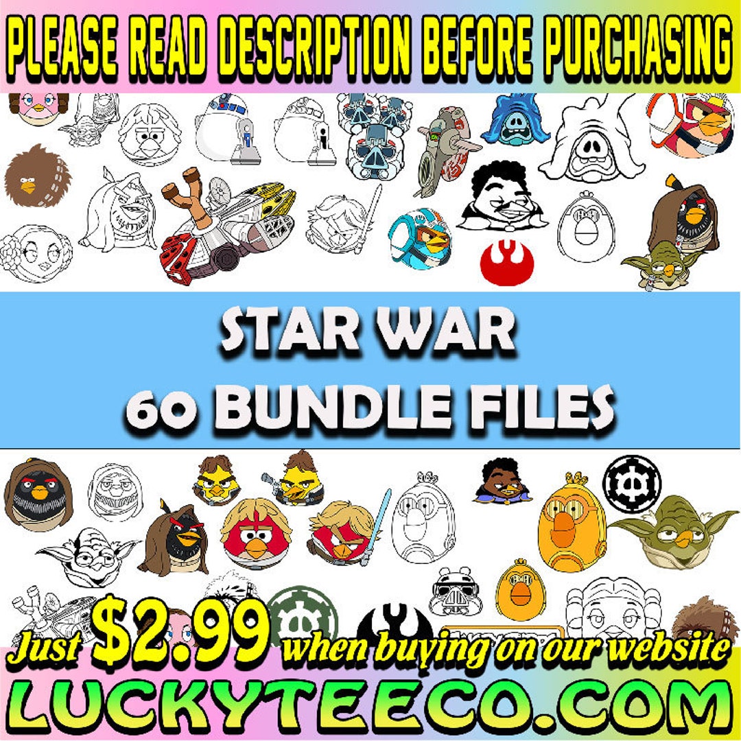 Star Wars Files, Star Wars SVG Bundle, Star Wars Font, Angry Bird Svg ...