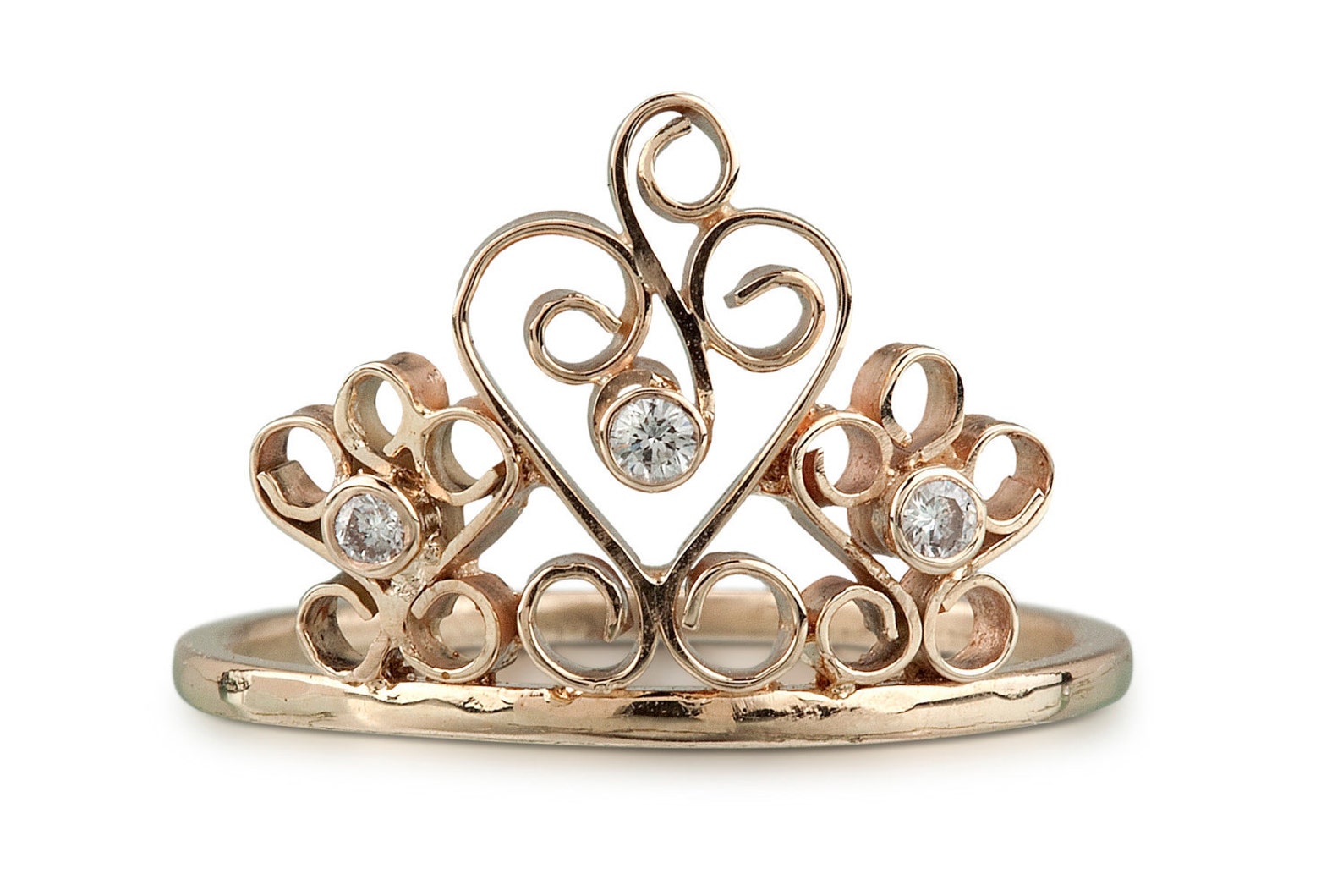 Crown Ring in 14kt Gold With Diamonds - Etsy