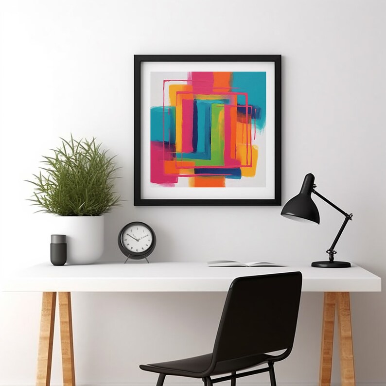 Radiant Rectangles, Digital Print, Abstract Art, Bold Colorful Modern ...