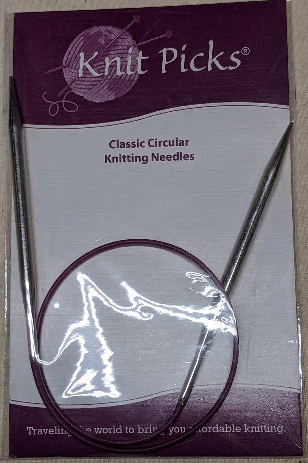 US Sz 8 (5.00 Mm) 16" Nickel Plated Circular Knitting Needles From ...