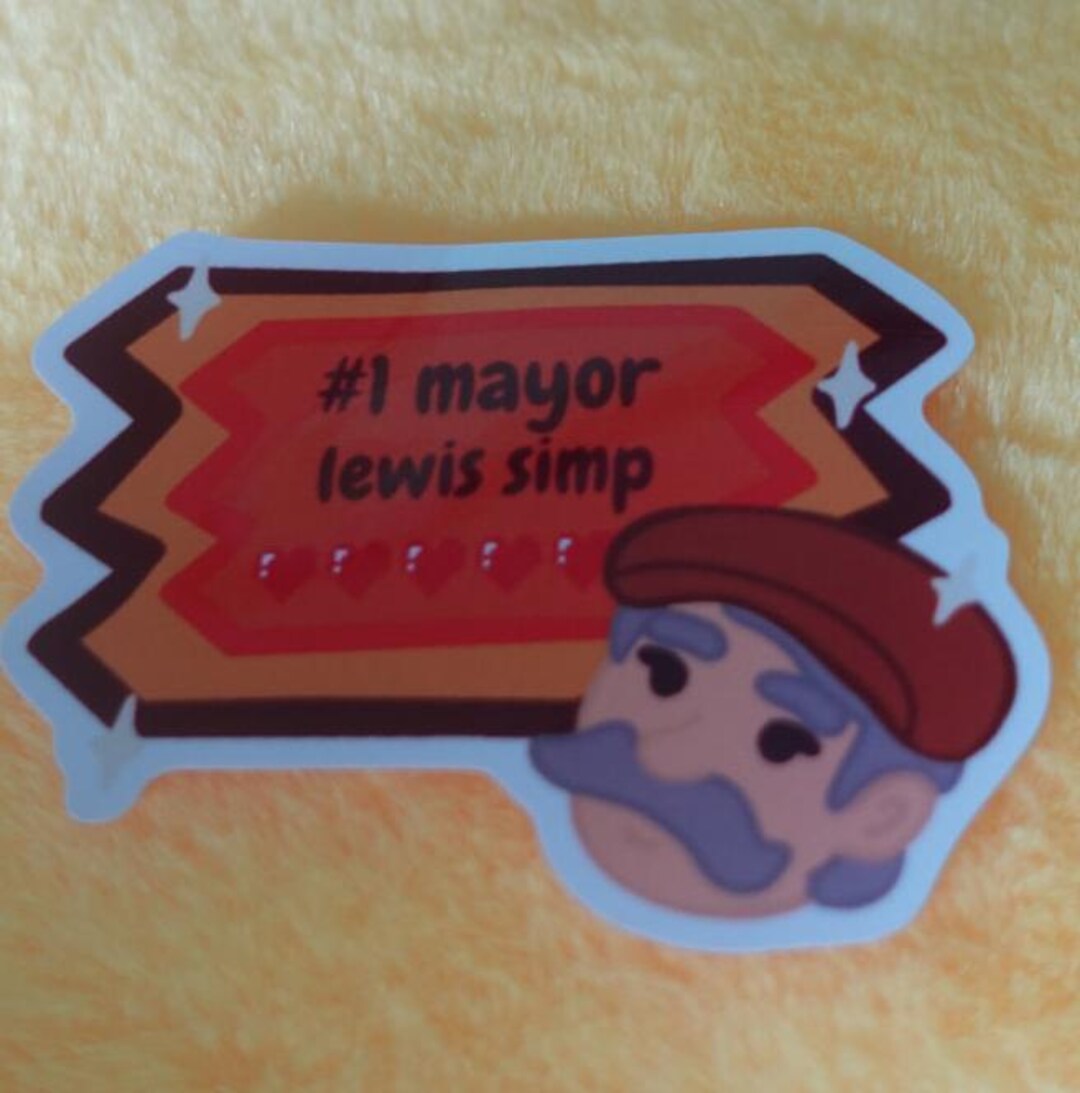 Number 1 Mayor Lewis Simp Vinyl Sticker, Mayor Lewis, Stardew Valley ...
