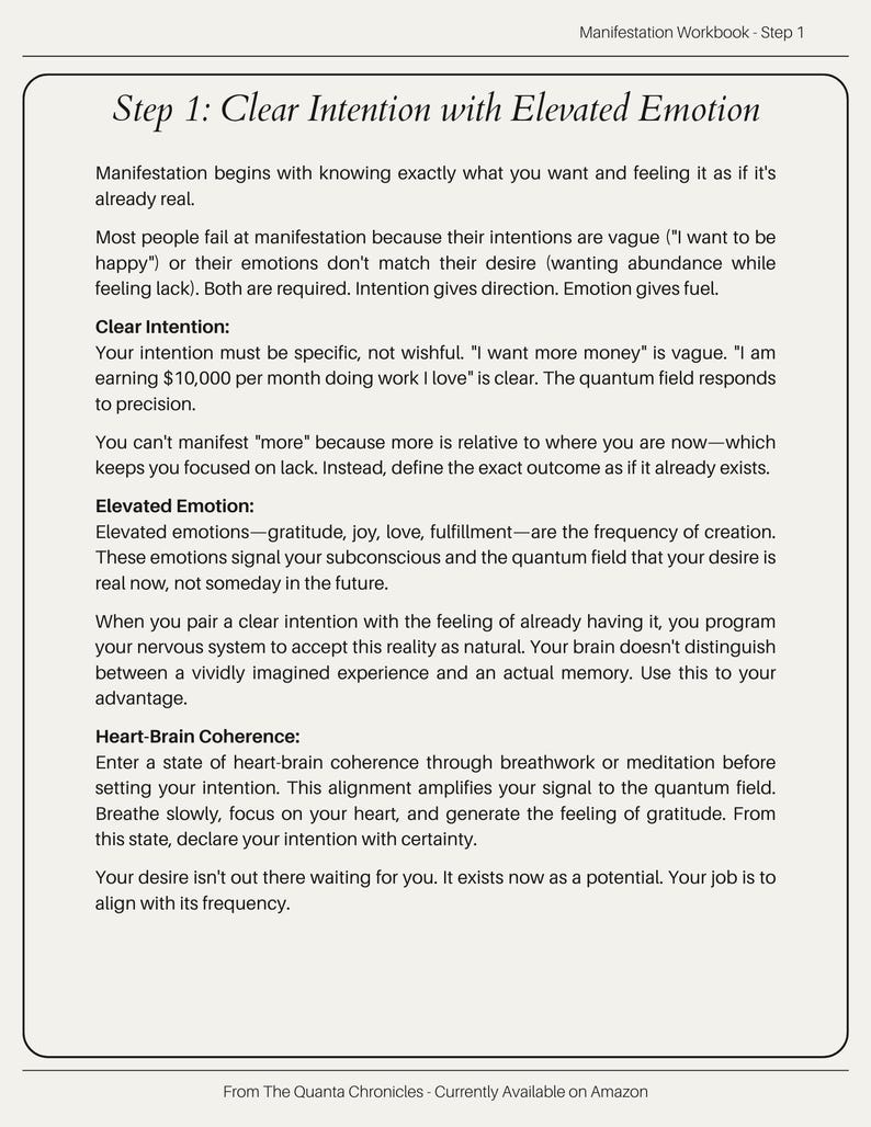 5-step Manifestation Workbook | Science-based System | Digital Download ...