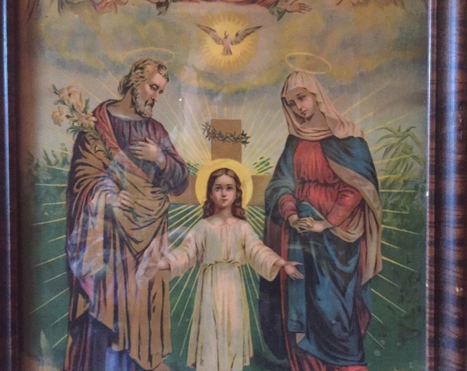 Vintage Lithograph of the Holy Family Nativity Angels - Etsy