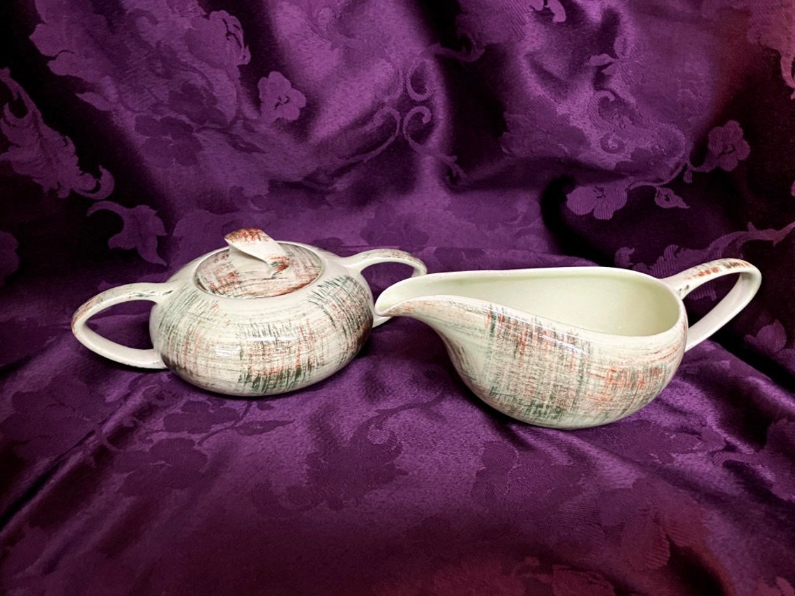 Mid-century Modern Vernonware Raffia Creamer and Sugar Bowl - Etsy