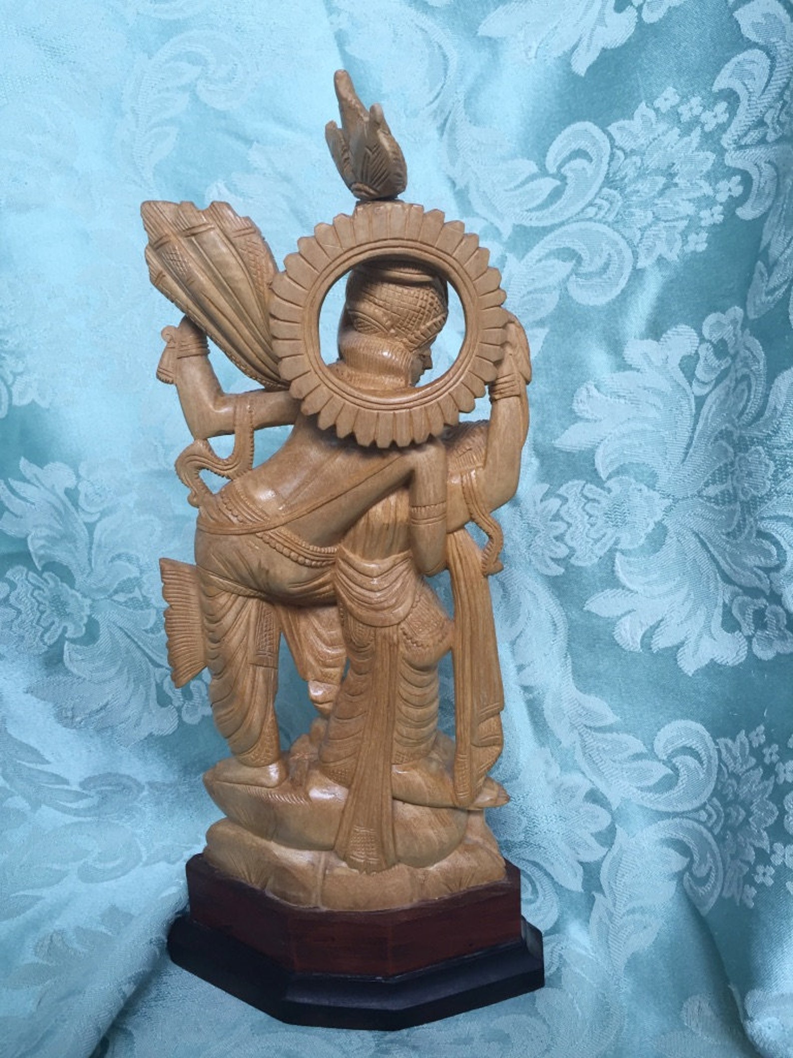 Carved Wood Sculpture Abhedabhava: Radha and Krishna in Ras - Etsy