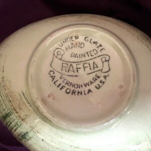 Mid-century Modern Vernonware Raffia Creamer and Sugar Bowl Set, 1953 ...