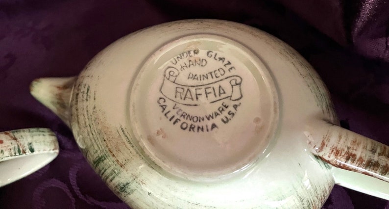 Mid-century Modern Vernonware Raffia Creamer and Sugar Bowl - Etsy