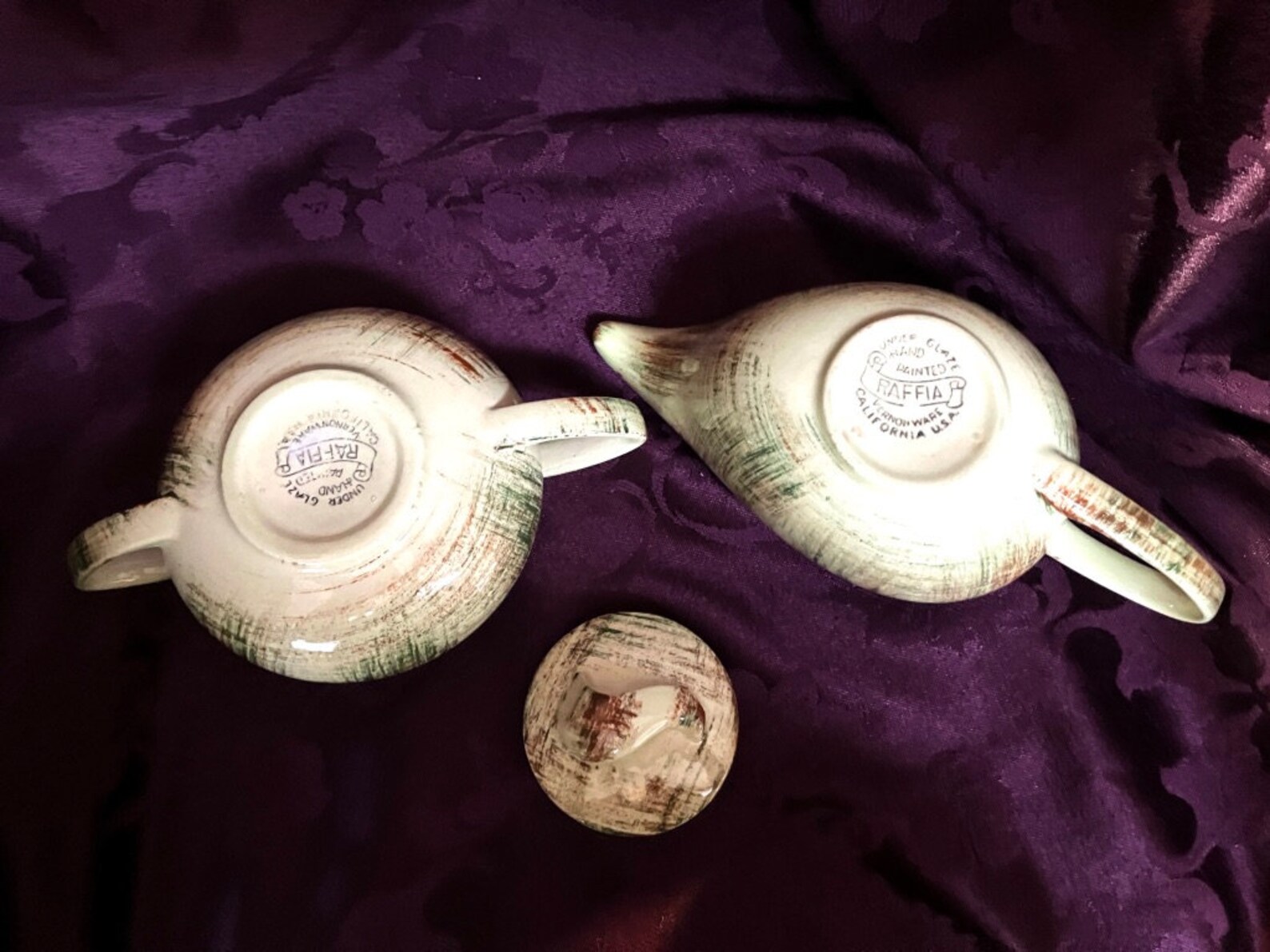 Mid-century Modern Vernonware Raffia Creamer and Sugar Bowl - Etsy